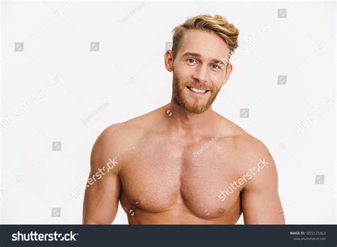 Happy Caucasian Shirtless Man Posing Smiling Stock Photo Shutterstock