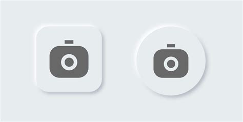 Camera Solid Icon In Neomorphic Design Style Capture Buttons Signs Vector Illustration