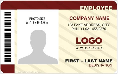 20 Best Office Id Card Templates Ms Word Download And Edit
