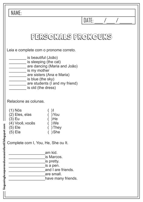 Os Pronomes Pessoais The Personal Pronouns Brentwooddental