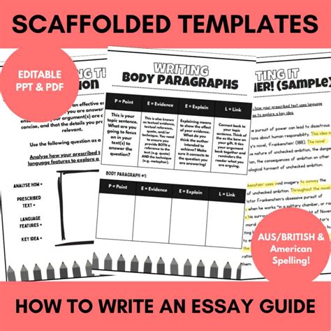 Scaffolded Essay Writing Guide Templates With Sample Modelled Writing