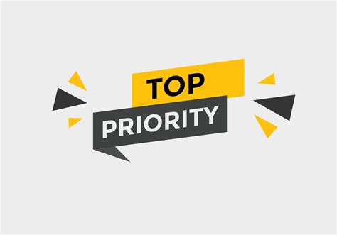 Top Priority Text Button Speech Bubble Top Priority Colorful Web Banner Vector Illustration