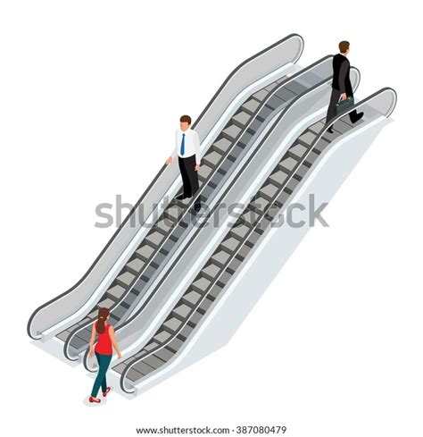 에스컬레이터 건축 계단 엘리베이터 움직이는 계단 스톡 벡터로열티 프리 387080479 Shutterstock