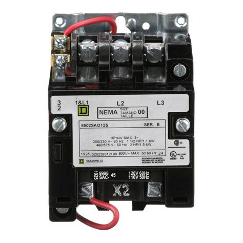 Square D Nema Magnetic Contactor 00 Nema Contactor Size 9 A Full Load
