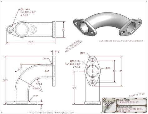 Autodesk Inventor Practice Part Drawings Autodesk Inventor Other
