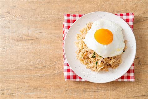 Premium Photo Fried Rice With Pork And Fried Egg In Japanese Style