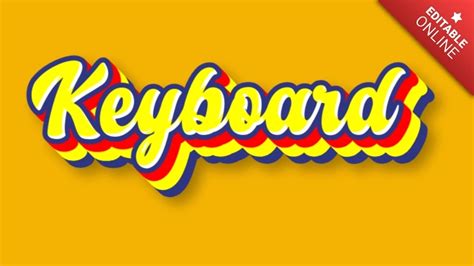 Keyboard Custom Yellow Blue Red 3d Text Effect Generator