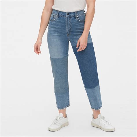 Gap Adults갭 ★갭 여성 19년 Holiday★ 치키 스트레이트 패치워크 데님 팬츠 Sivillage 에스