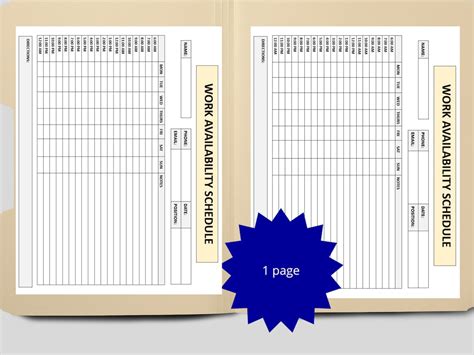 Employee Availability Form Weekly And Hourly Schedule Template Work