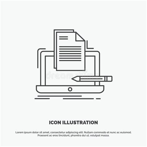 Coder Coding Computer List Paper Icon Line Vector Gray Symbol For