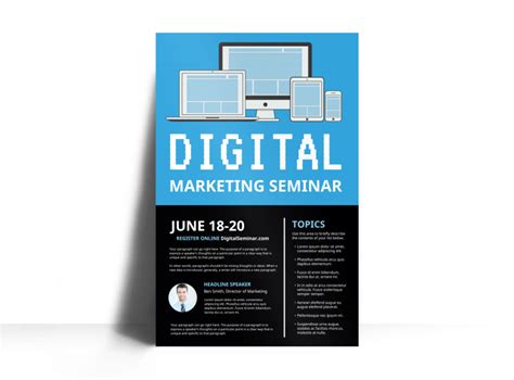 Digital Marketing Seminar Poster Template Mycreativeshop