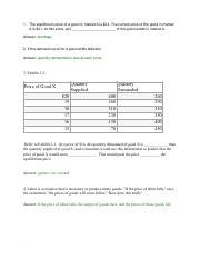 ECON Quiz Answers Pdf The Equilibrium Price Of A Good In Market A Is The Current