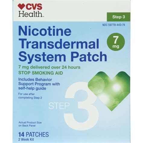 Cvs Health Nicotine Transdermal System 7mg Patch Step 3 14 Ct Fsa