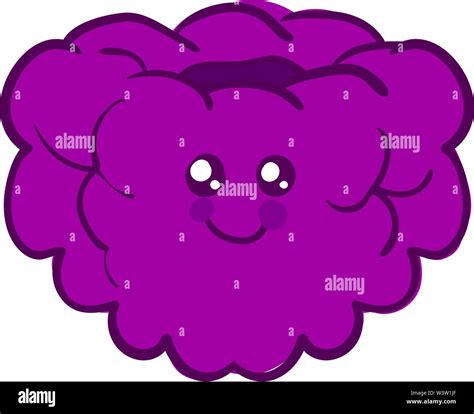 Purple Cute Raspberry Illustration Vector On White Background Stock