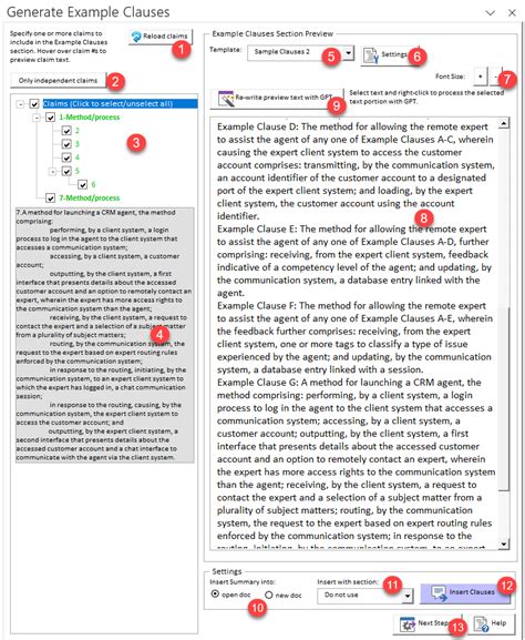 Generate Example Clauses From Claims