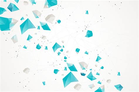 Abstract Polygonal Vector Background With Connecting Dots And Lines Explode Geometric Shapes