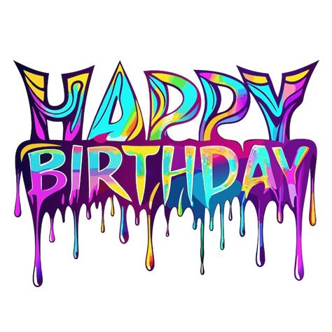 생일 축하 타이포그래피 배너 배경 디자인 프리미엄 Ai 생성 벡터