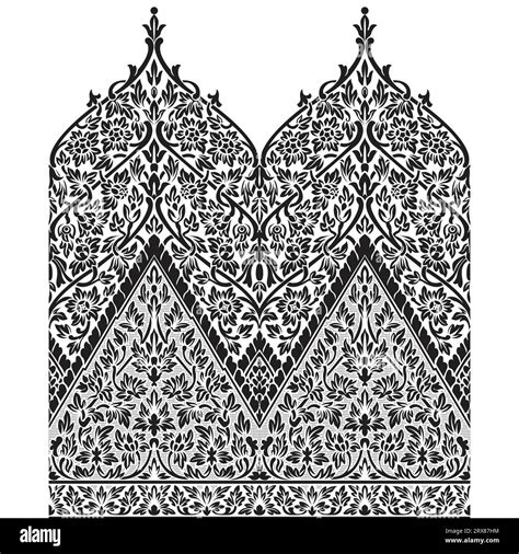 An Intricate Black And White Drawing With Detailed Patterns And Designs