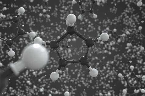 Cyclopentadiene Molecular Structure On White Background Stock