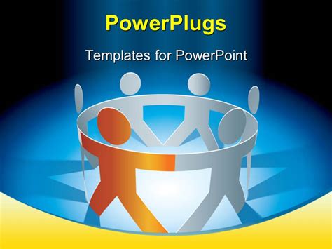 Powerpoint Template Depiction Of Unity With Spotlight On Paper People