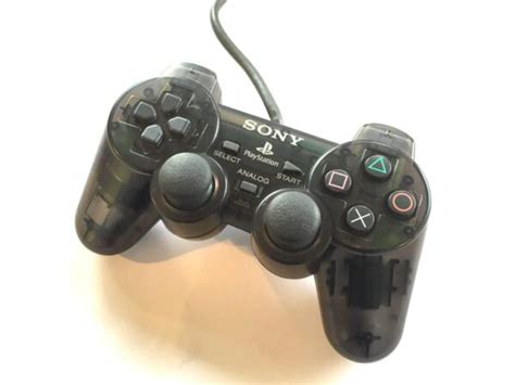 PS1 Official Dual Shock Controller Clear Black PS1 Controller Baxtros
