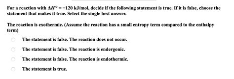 Solved For A Reaction With Delta Chegg