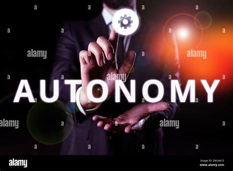 Hand Writing Sign Autonomy Word For Vehicle That Can Guide Itself Without Human Conduction