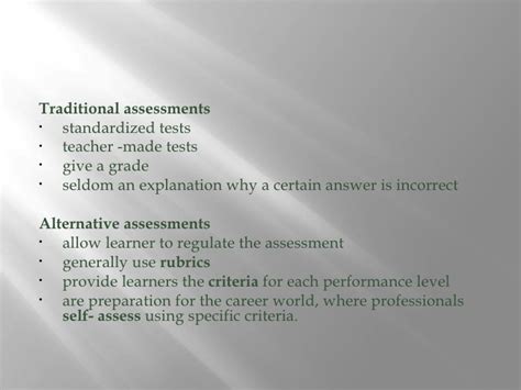 Alternative Assessment