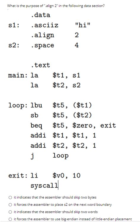 Solved What Is The Purpose Of Align In The Following Chegg