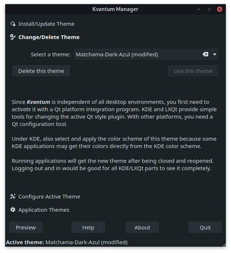 Kvantum Themes Will Set But Change Slightly After Closing Kvantum Manager GNOME Manjaro