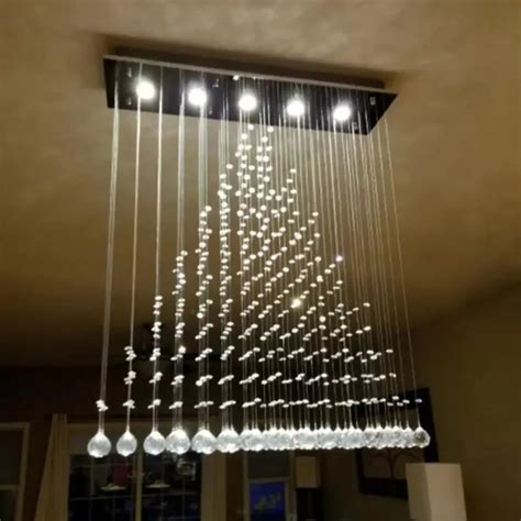Modern Triangle Crystal Orb Flushmount Ceiling Light Fixture 5