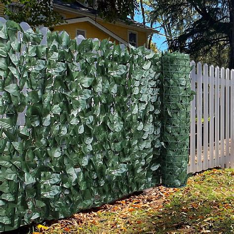 Faux Ivy Leaves Hedge On Roll Artificial Screening Green Ivy Leaf
