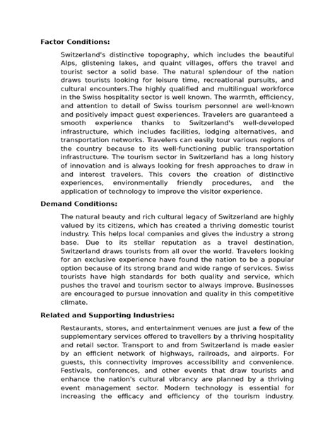 Diamond Model Pdf Tourism Switzerland
