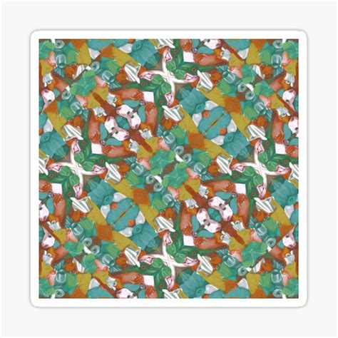 Multicolored Collage Print Pattern Mosaic Sticker For Sale By