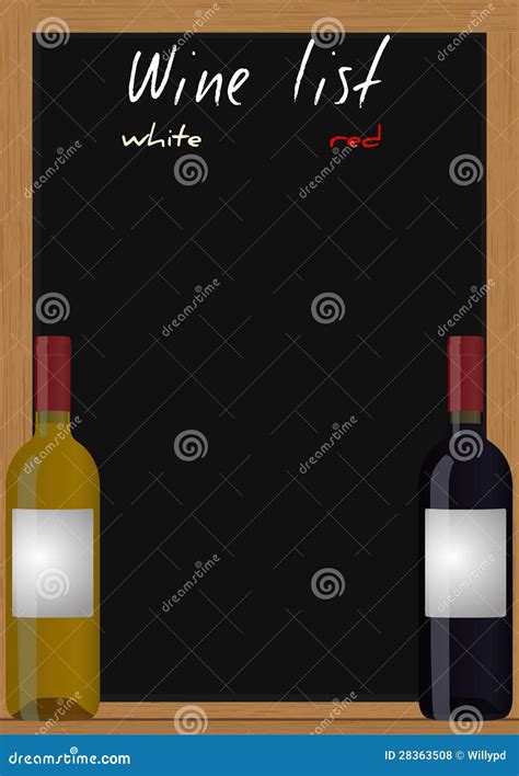 Wine List Chalkboard Stock Vector Illustration Of Wood 28363508