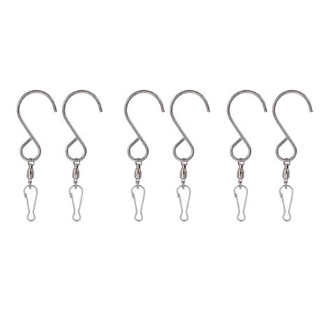 Hemoton Pcs Stainless Steel S Shaped Hook Rotating Wind Bell Hook