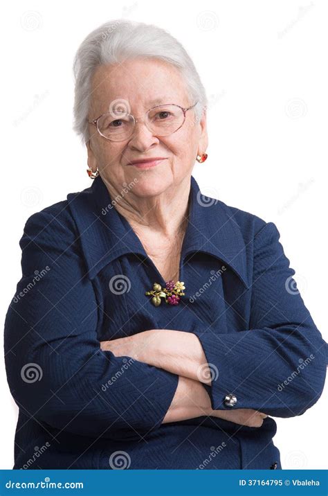 Smiling Old Woman In Glasses Stock Image Image Of Elderly Lifestyle