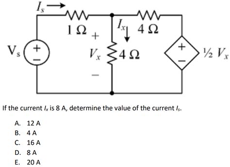 if the current ix is 8 a determine the value of the current is a 12