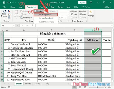 Cách tạo ngắt trang và bỏ ngắt trang trong Excel