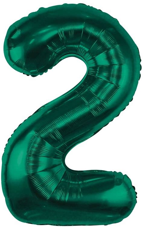 Balon Cyfra Cyferka 2 Butelkowa Zieleń Urodziny Dekoracja Foliowy 85 cm