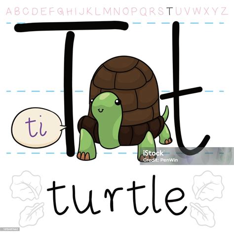알파벳의 편지 T발음을 가르치는 행복한 거북이 거북이에 대한 스톡 벡터 아트 및 기타 이미지 거북이 교습 교육 Istock