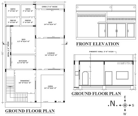 Comprehensive Ground Floor Section And Plan Details Autocad Dwg Drawing