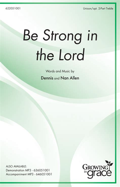 Be Strong In The Lord By Nan Allen Unison Choir Digital Sheet Music Sheet Music Plus