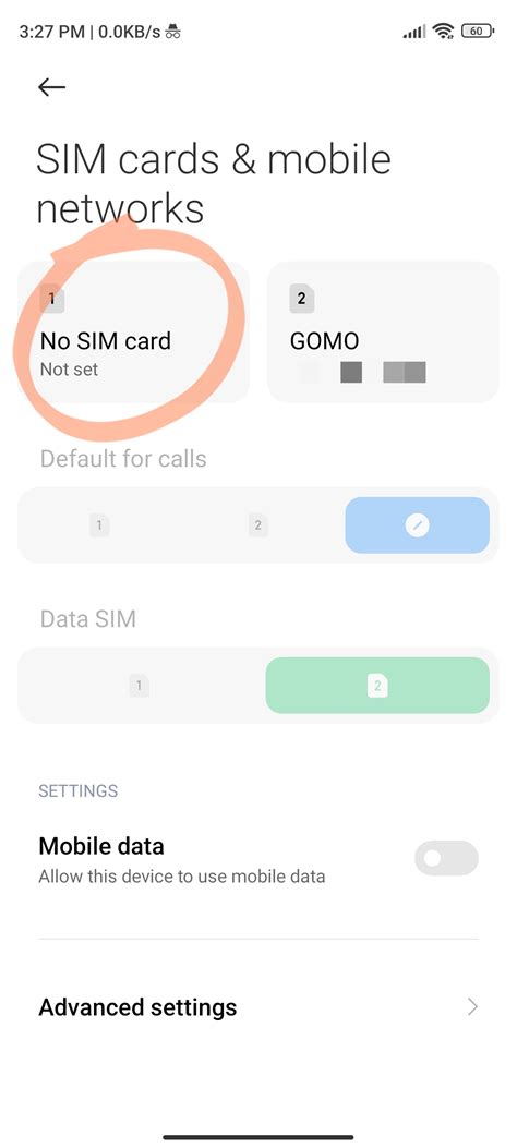 No Sim Card In Slot Not Set R XiaomiGlobal