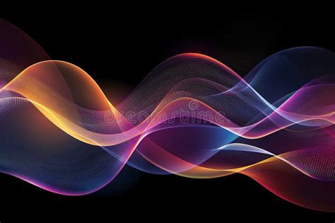 Dynamic Abstract Waves In Vibrant Colors On A Dark Background Stock