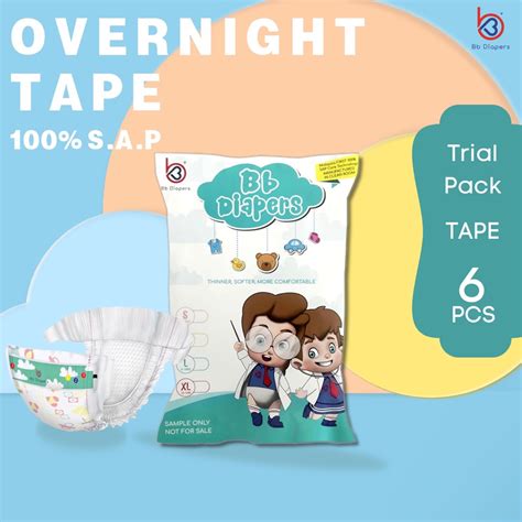 Bb Diapers Trial Pack 6pcs Tape Shopee Malaysia
