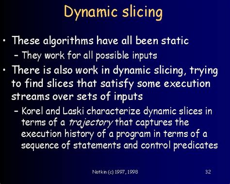 Dynamic Slicing