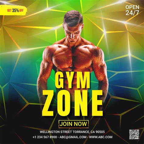 Gym Fitness Flyer Design Template Postermywall
