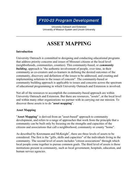 Mapping Community Assets Community Expert