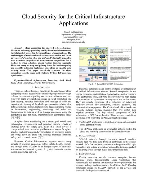 Pdf Cloud Security For The Critical Infrastructure Applications